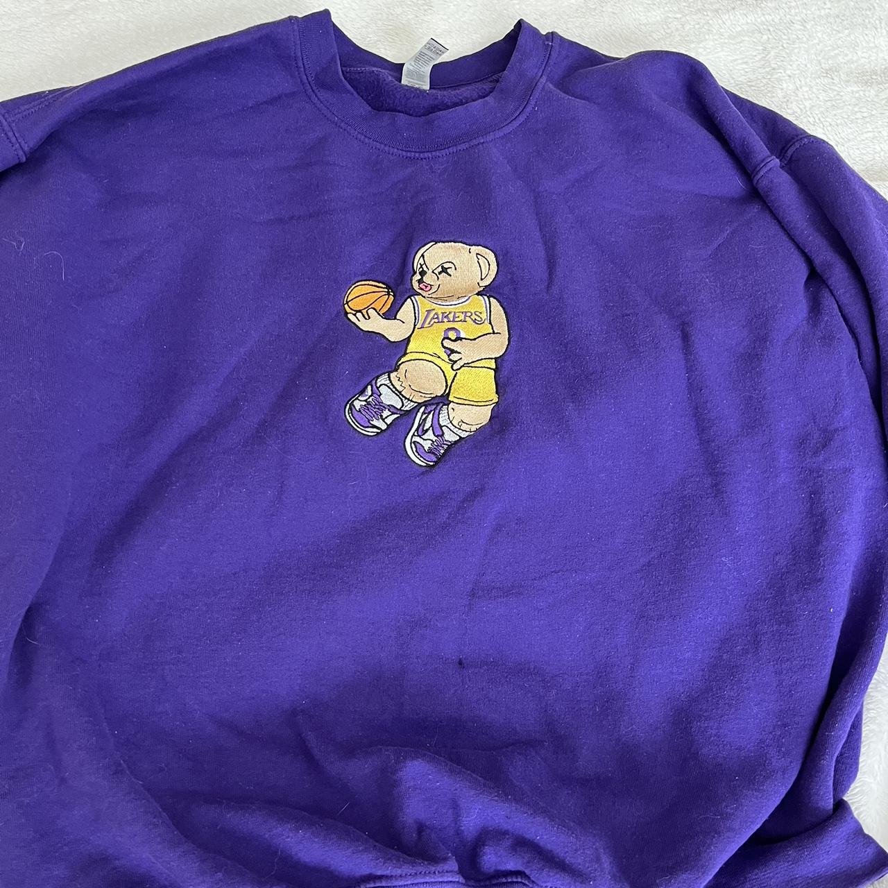 lakers bear hoodie MESSAGE ME BEFORE BUYING (two... - Depop