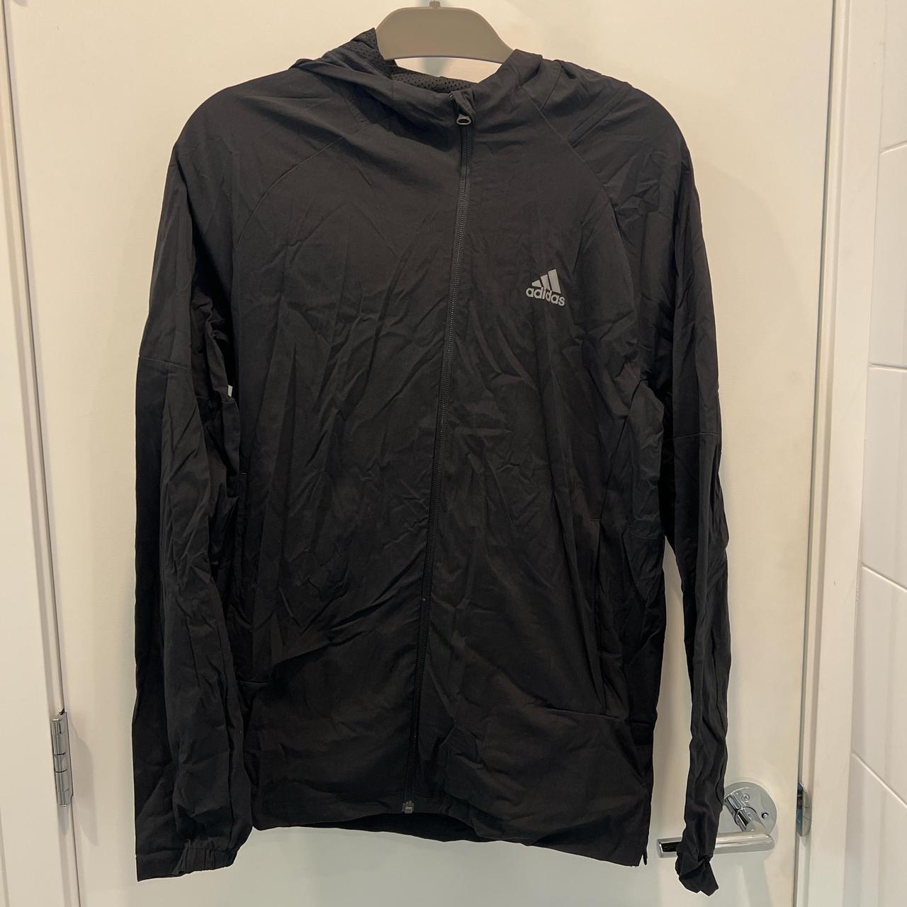 Men’s small Adidas black windbreaker jacket - Depop