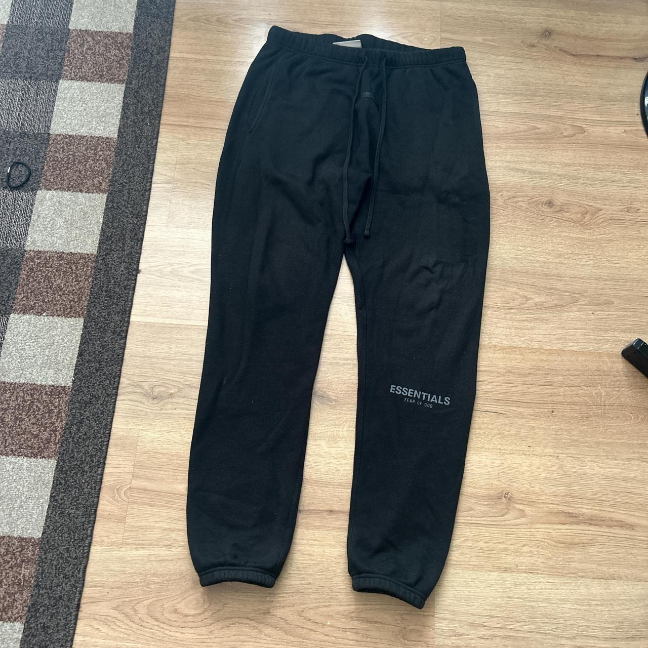 Essentials Black Tracksuit Bottoms - Medium #essentials - Depop