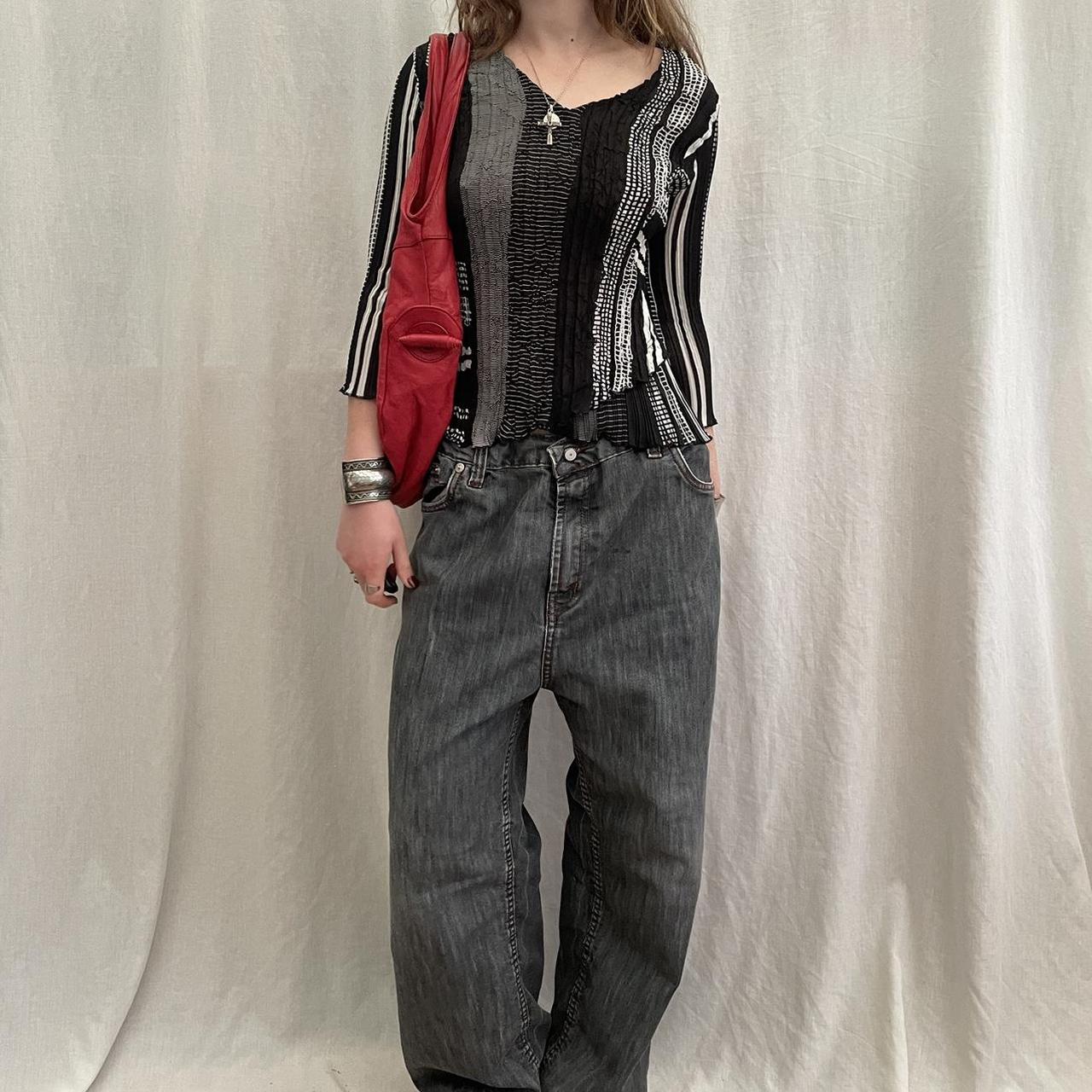 90s grunge striped mesh top Modelled on size 8 Best... - Depop