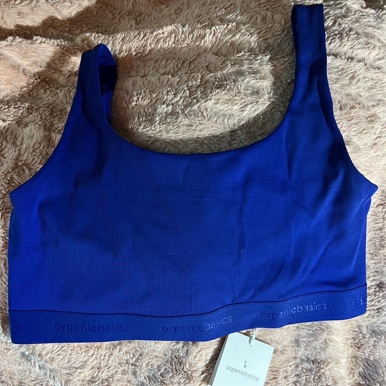 Vibrant blue bralette, Organic Basics. Brand new... - Depop