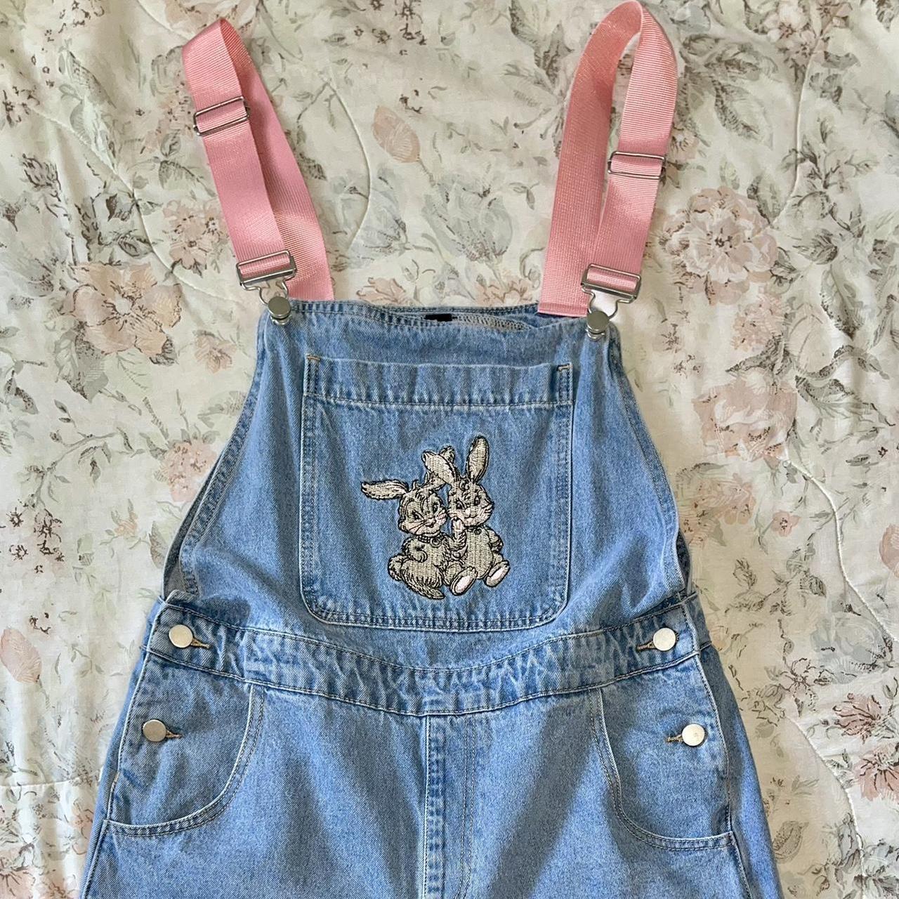 Bunny overalls by cider ໒꒰ྀིっ˕ -｡꒱ྀི১ ️ perfect for... - Depop