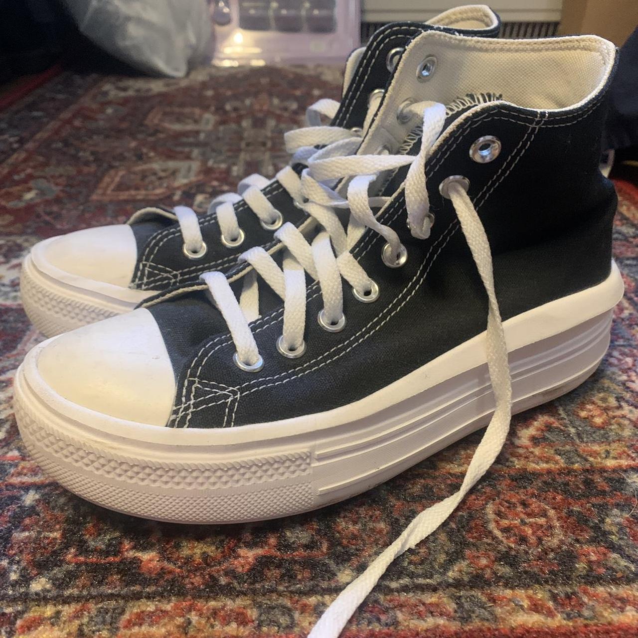 Black platform converse. Lightly used. Minor... - Depop
