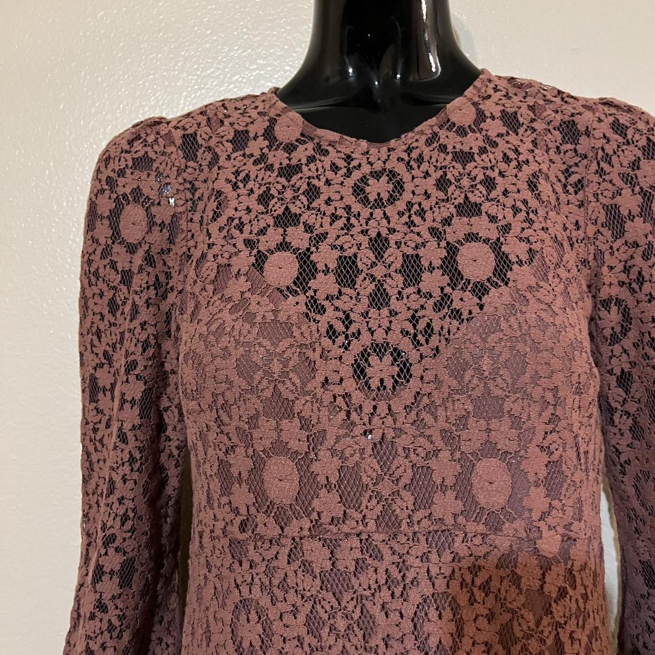Zara Terra-Cotta Brown Lace Dress . Zara Women’s... - Depop