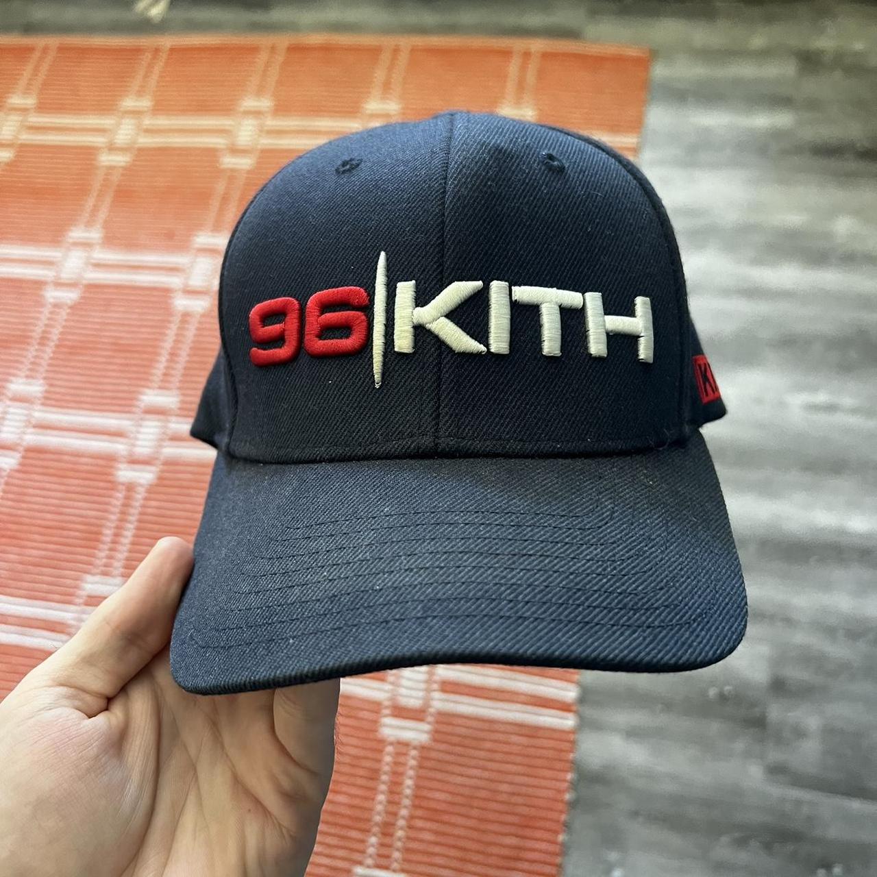 Kith Men's Navy and Red Hat | Depop