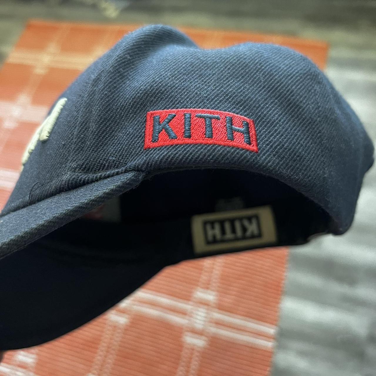 Kith Men's Navy and Red Hat | Depop