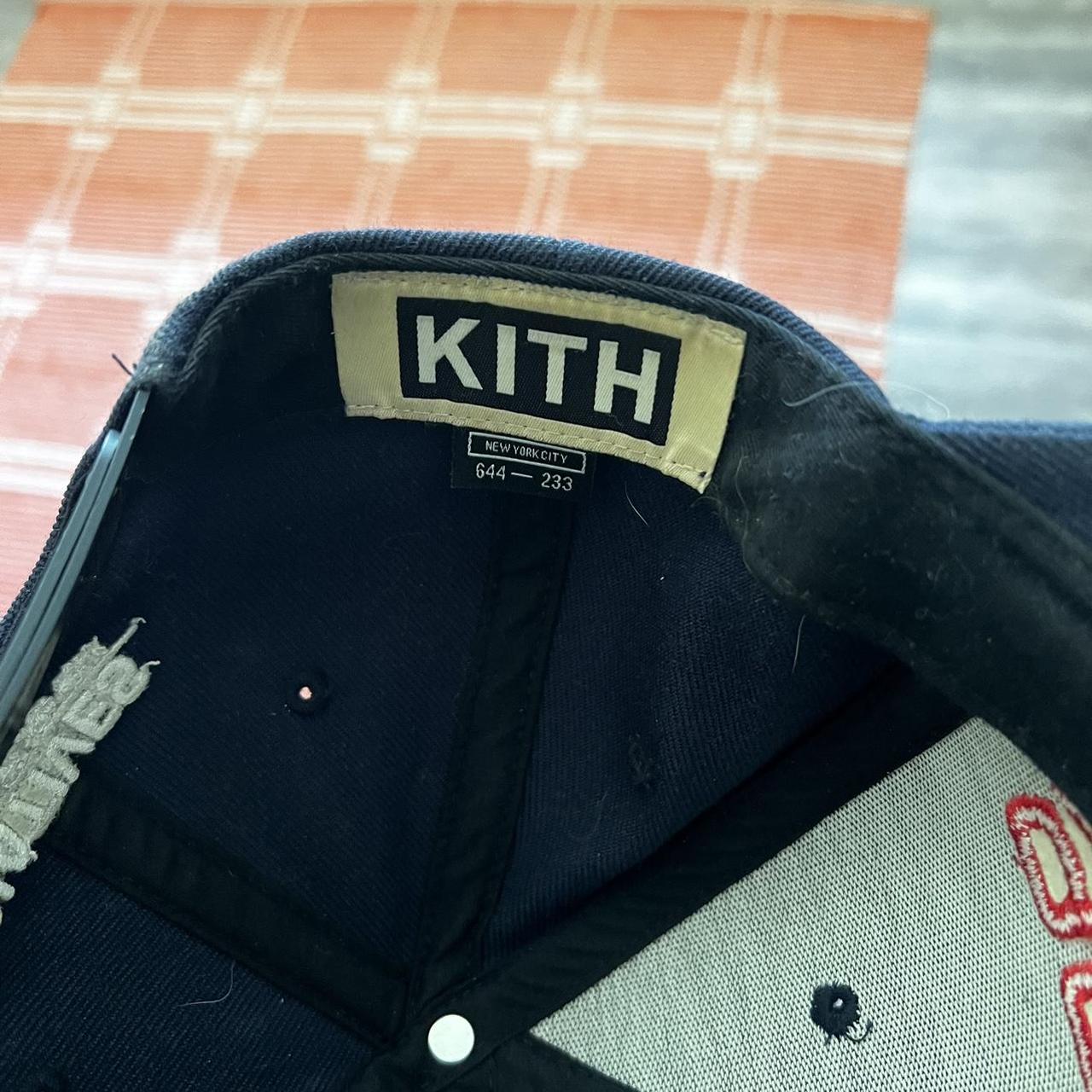 Kith Men's Navy and Red Hat | Depop