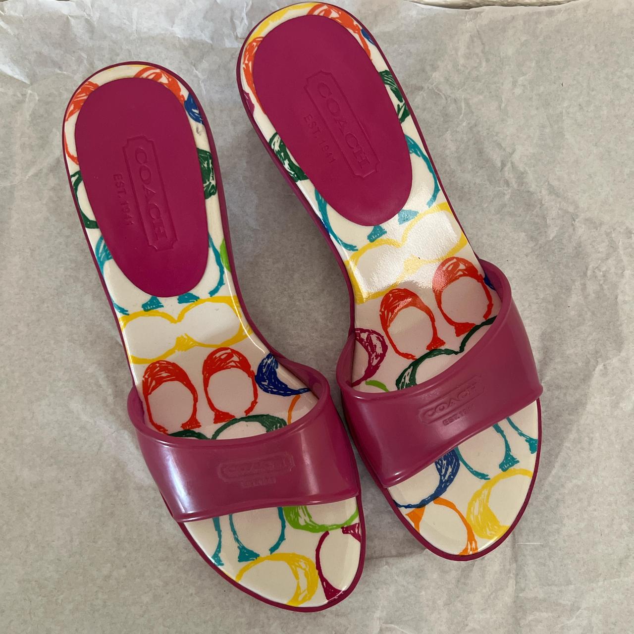 🎀 cute authentic y2k pink coach jelly heels. In... - Depop