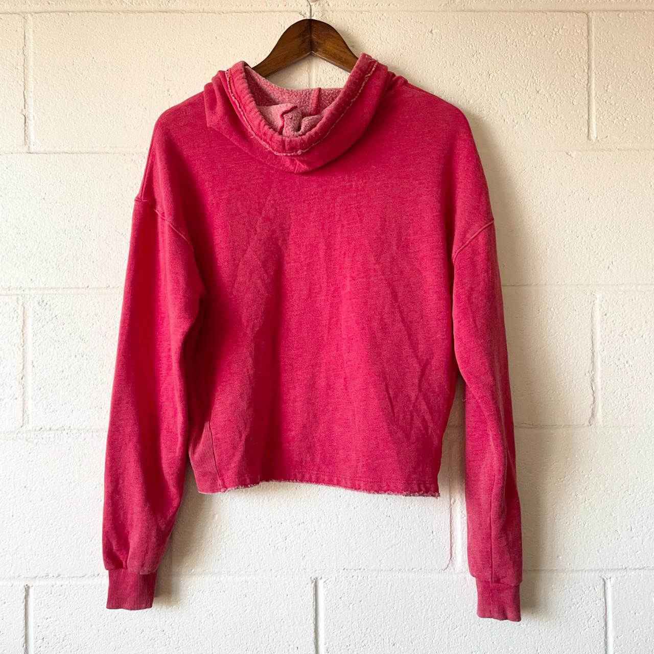 - Colsie Red Long Sleeve Hooded Distressed Pullover... - Depop