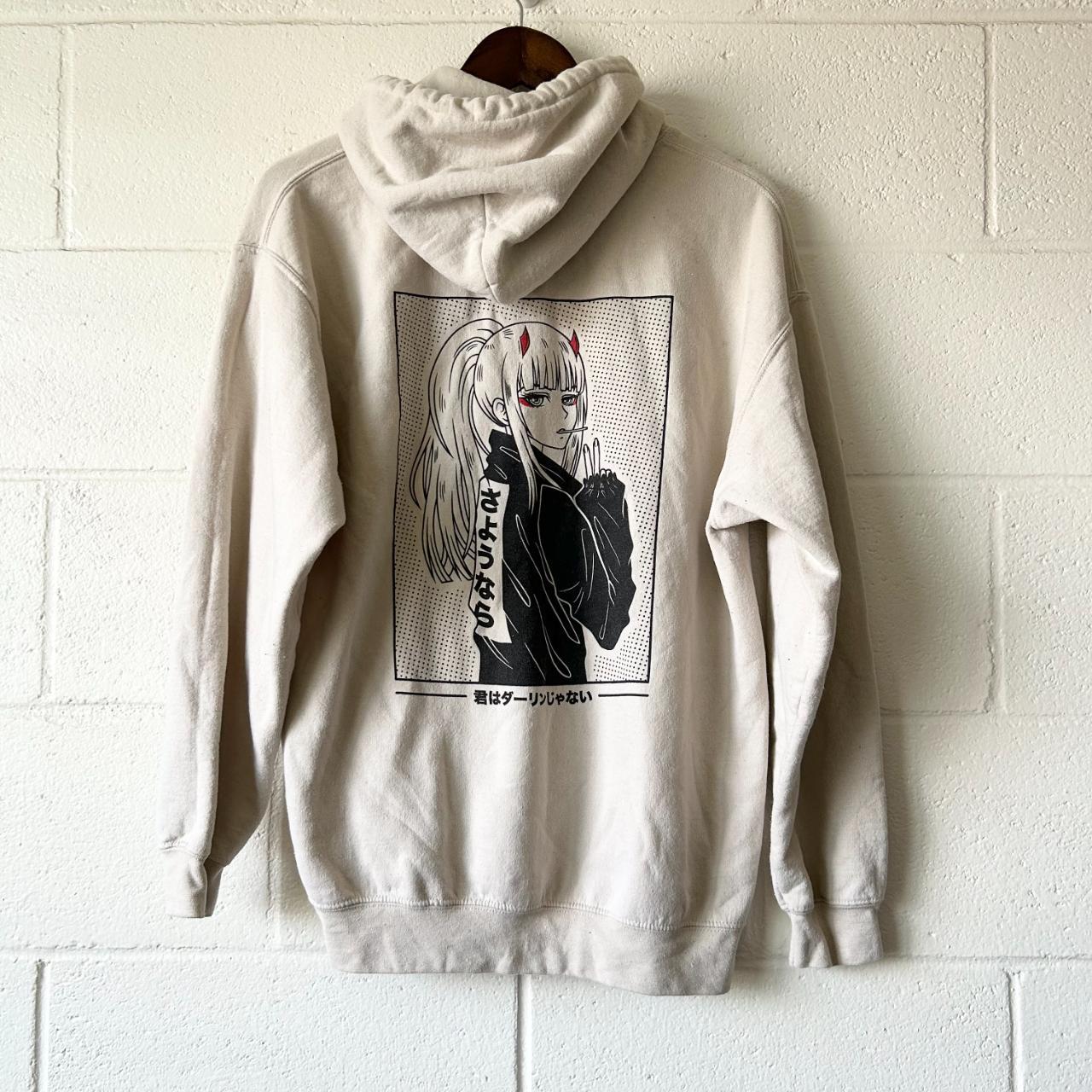 - Hello Senpai Anime Girl Long Sleeve Pullover... - Depop
