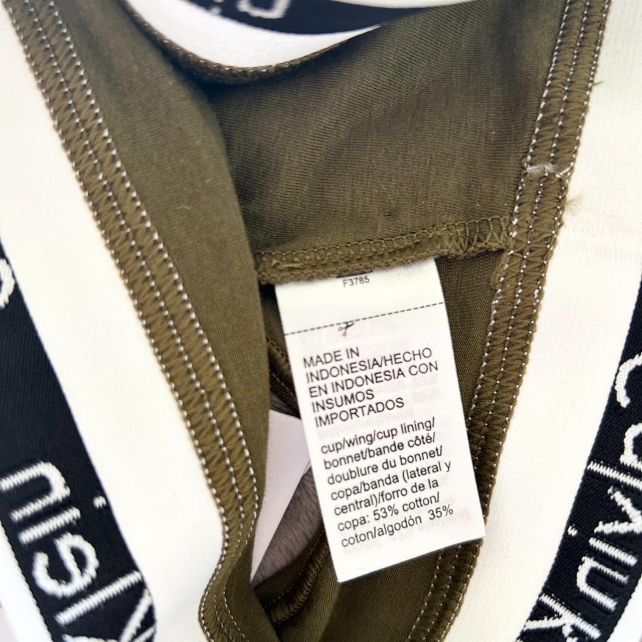 - Calvin Klein Olive Green Unlined Bralette Sports... - Depop