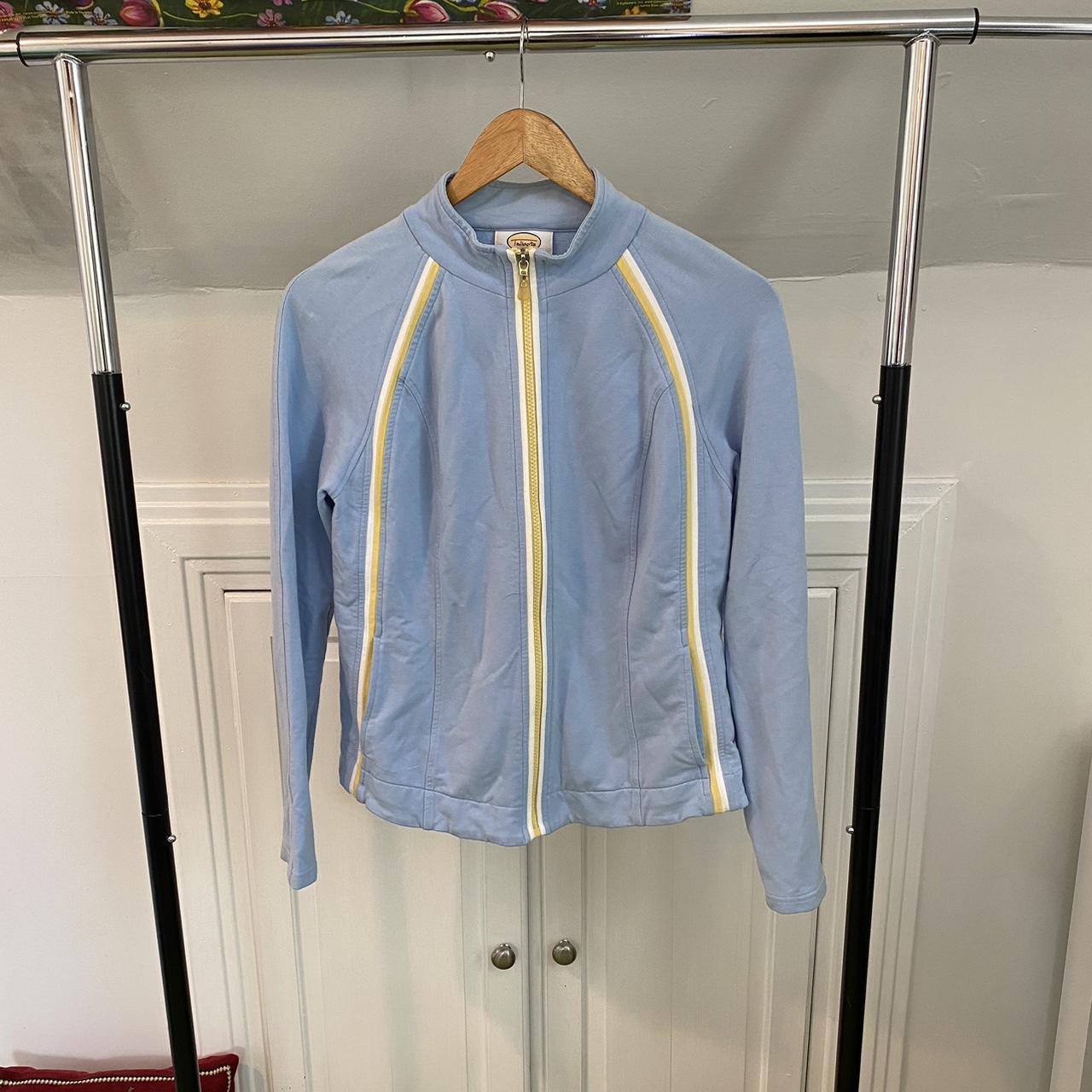Talbots Women's Yellow and Blue Jacket | Depop