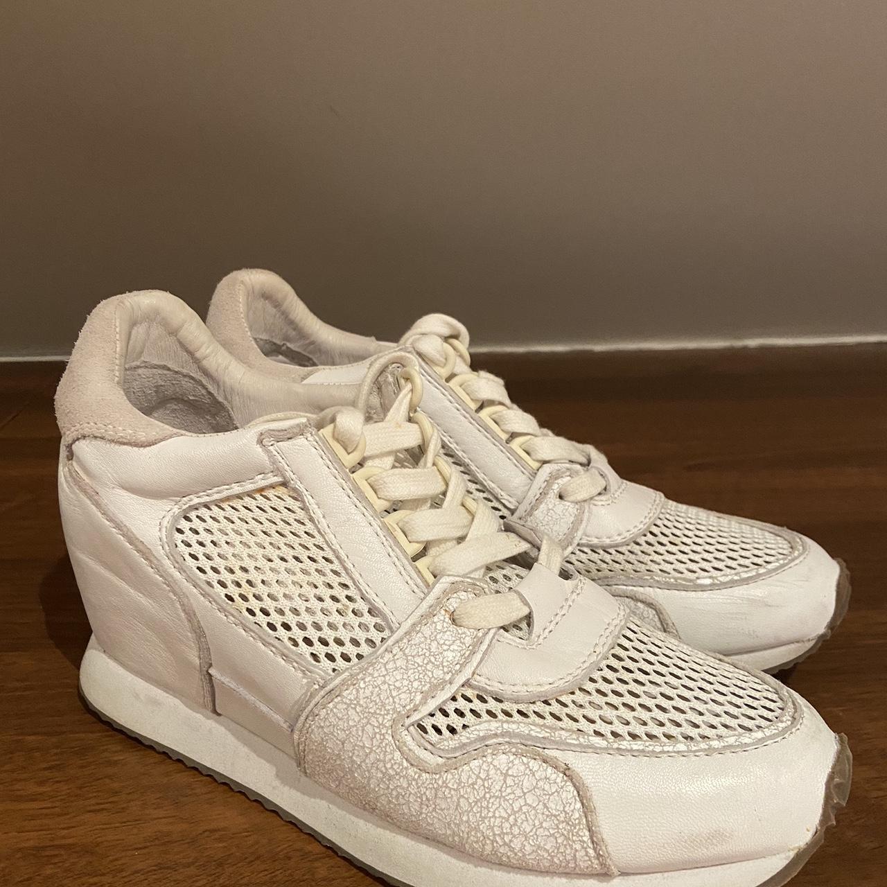 Ash leather mesh wedge trainers size 5 - Depop