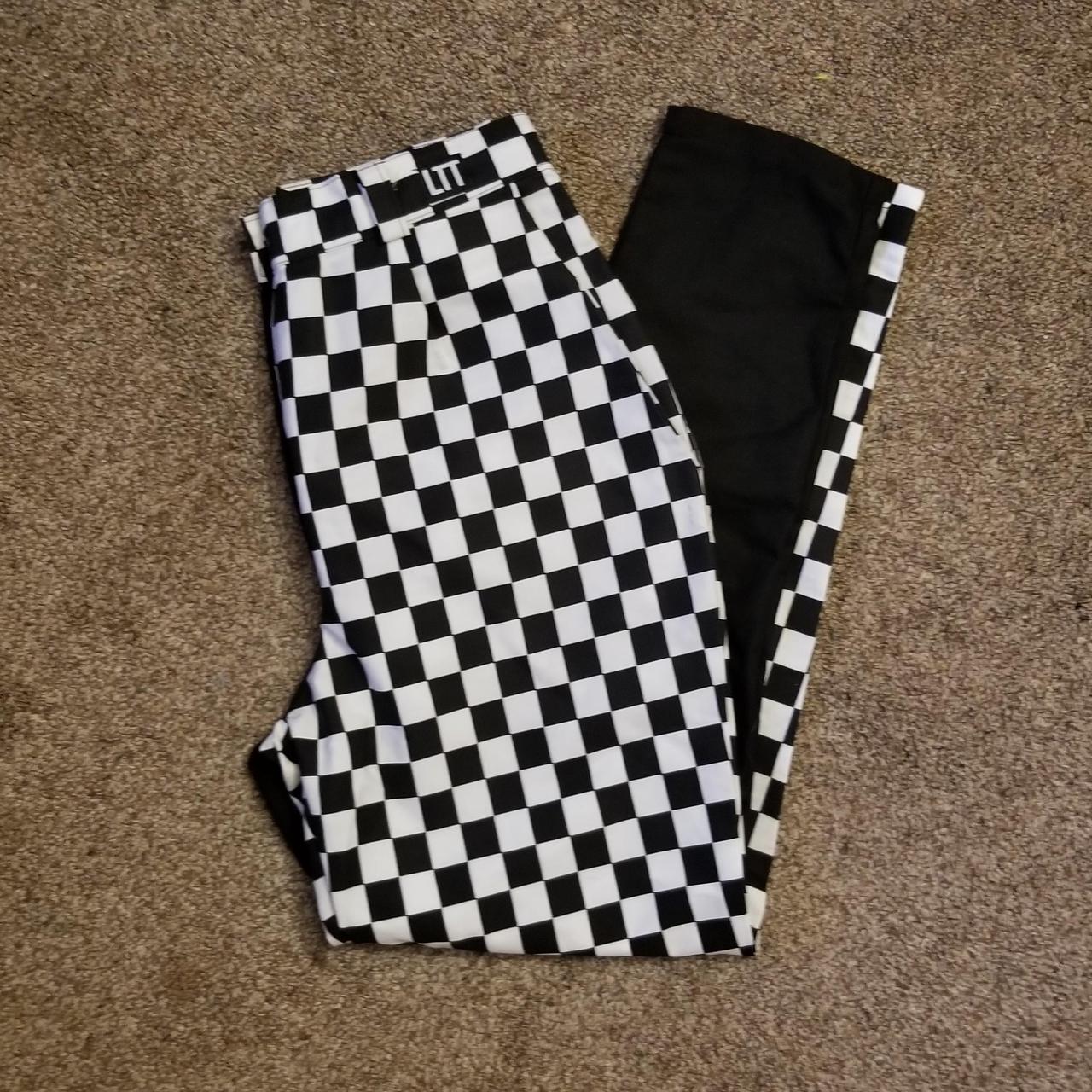 Love too true clash checker split half trousers New... - Depop