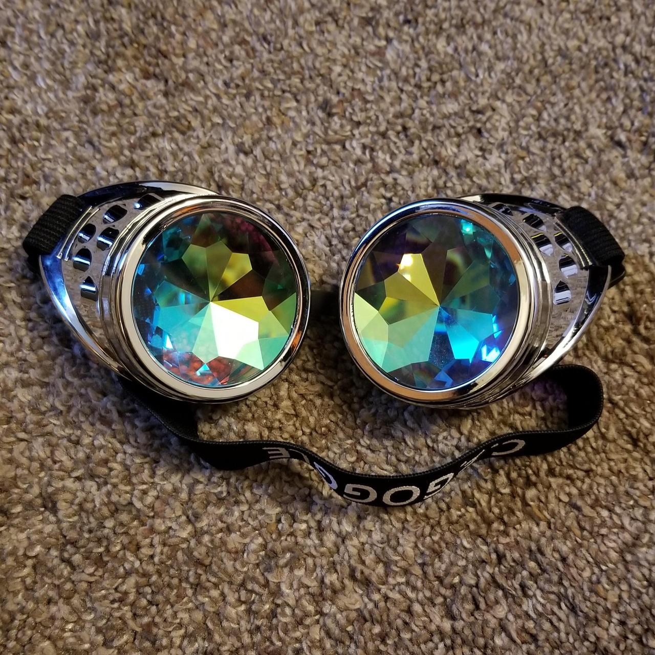 kaleidoscope C.F. goggles Blue green lenses... - Depop