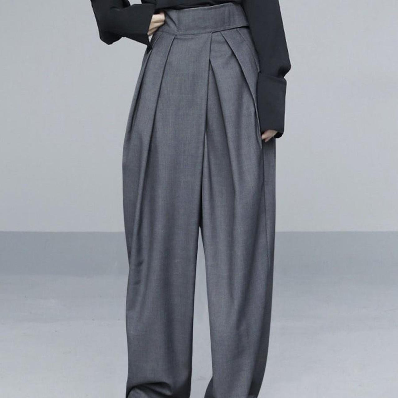 Hook-and-Loop Fastener Wide Leg Velcro Pants Size... | Depop