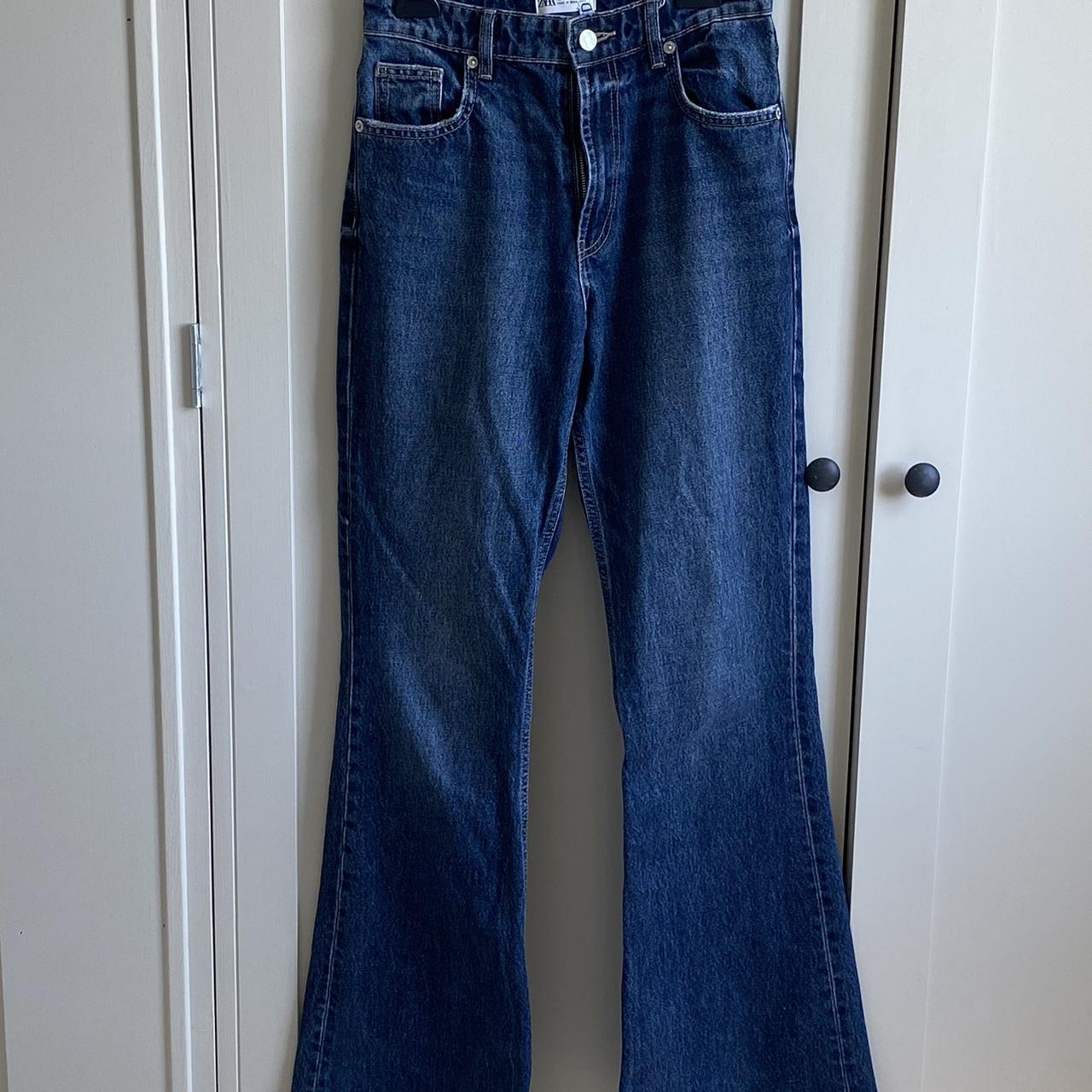 Zara flared denim jeans Such cool flared jeans from... - Depop