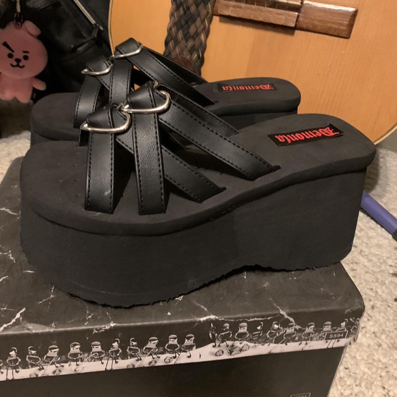 brand new demonia heart platform sandals!! super... - Depop