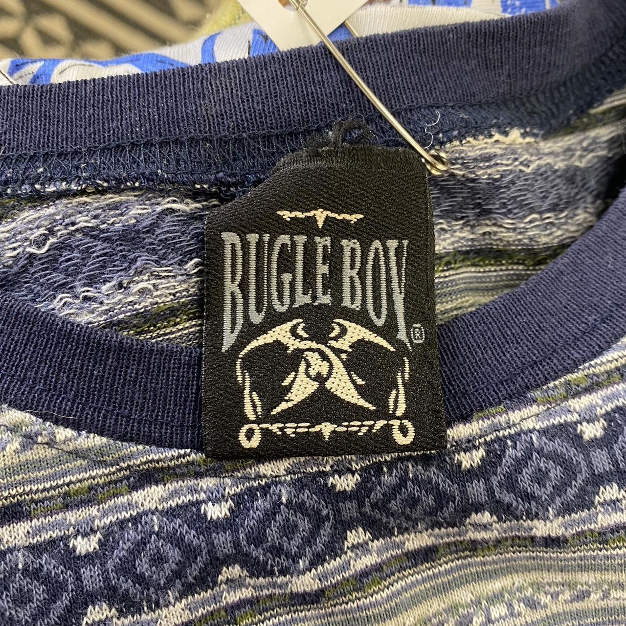 Bugle Boy Men's Blue and Navy T-shirt | Depop