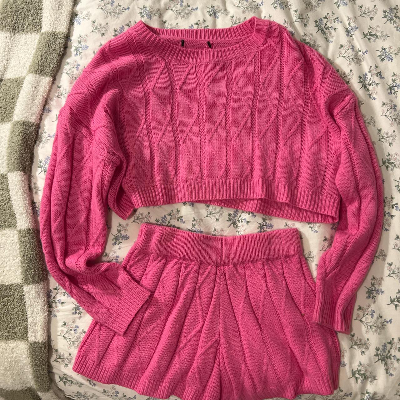 Matching pink sweater set - Depop