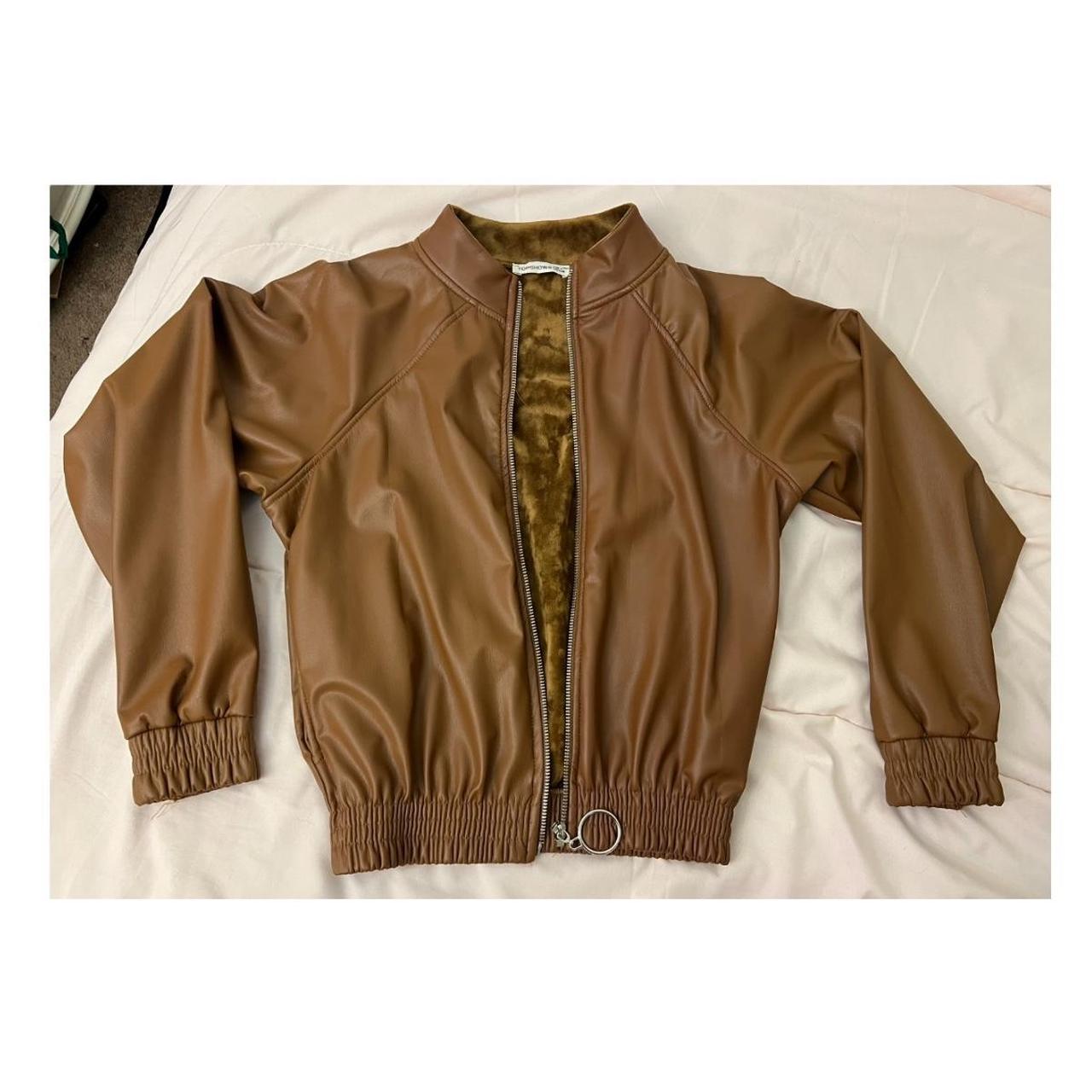 small brown leather jacket 🤎 - flattering - can be... - Depop