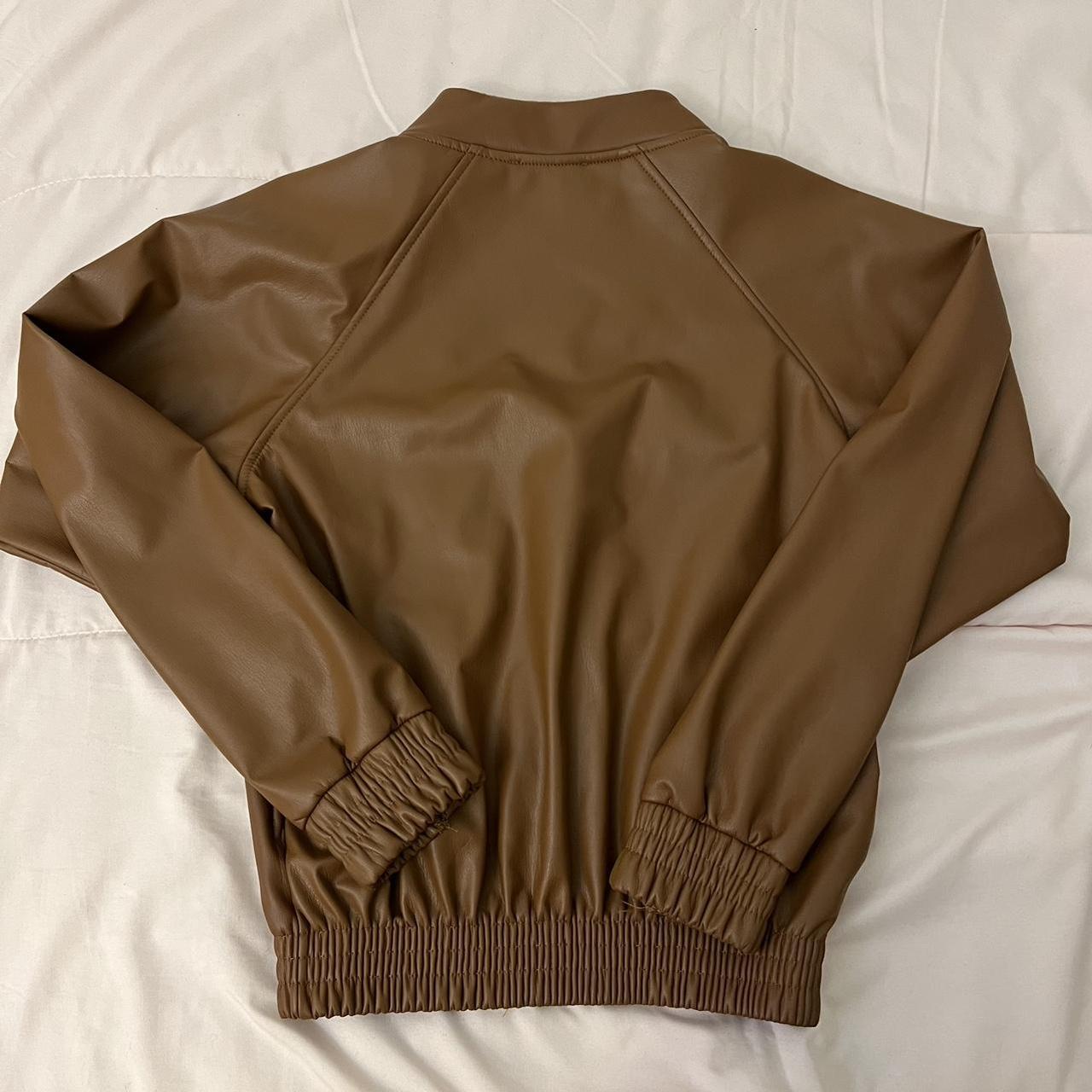 small brown leather jacket 🤎 - flattering - can be... - Depop