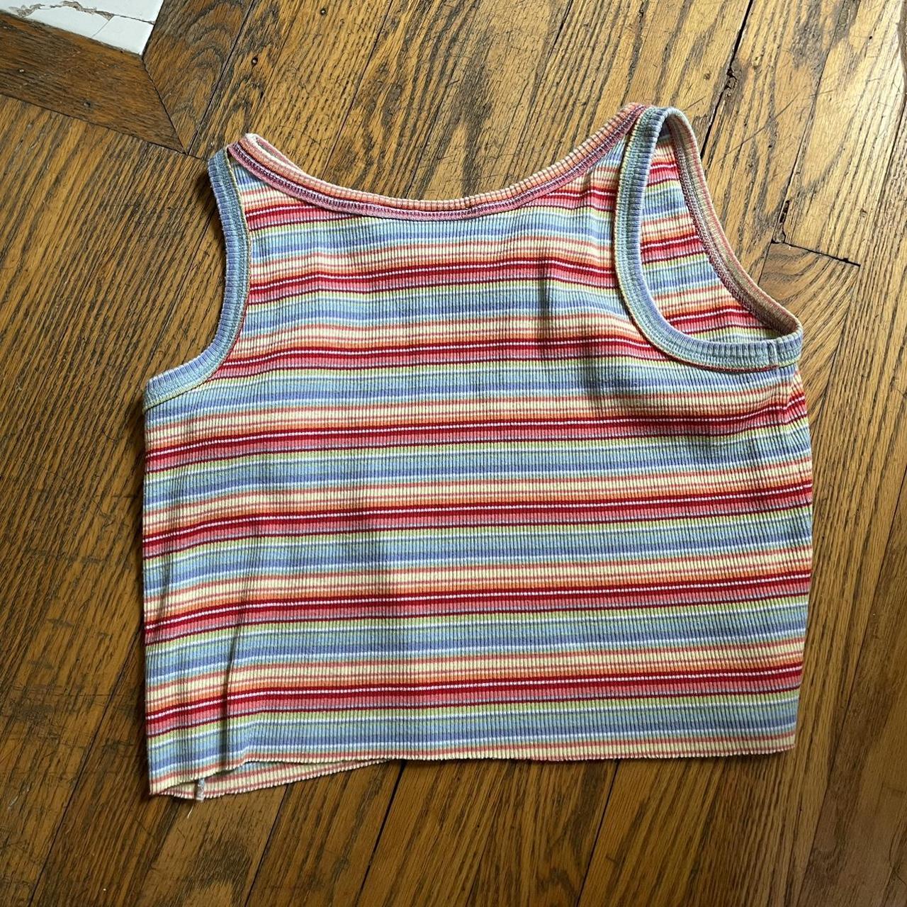 Cropped striped tank! Super fun and colorful I’ve... - Depop