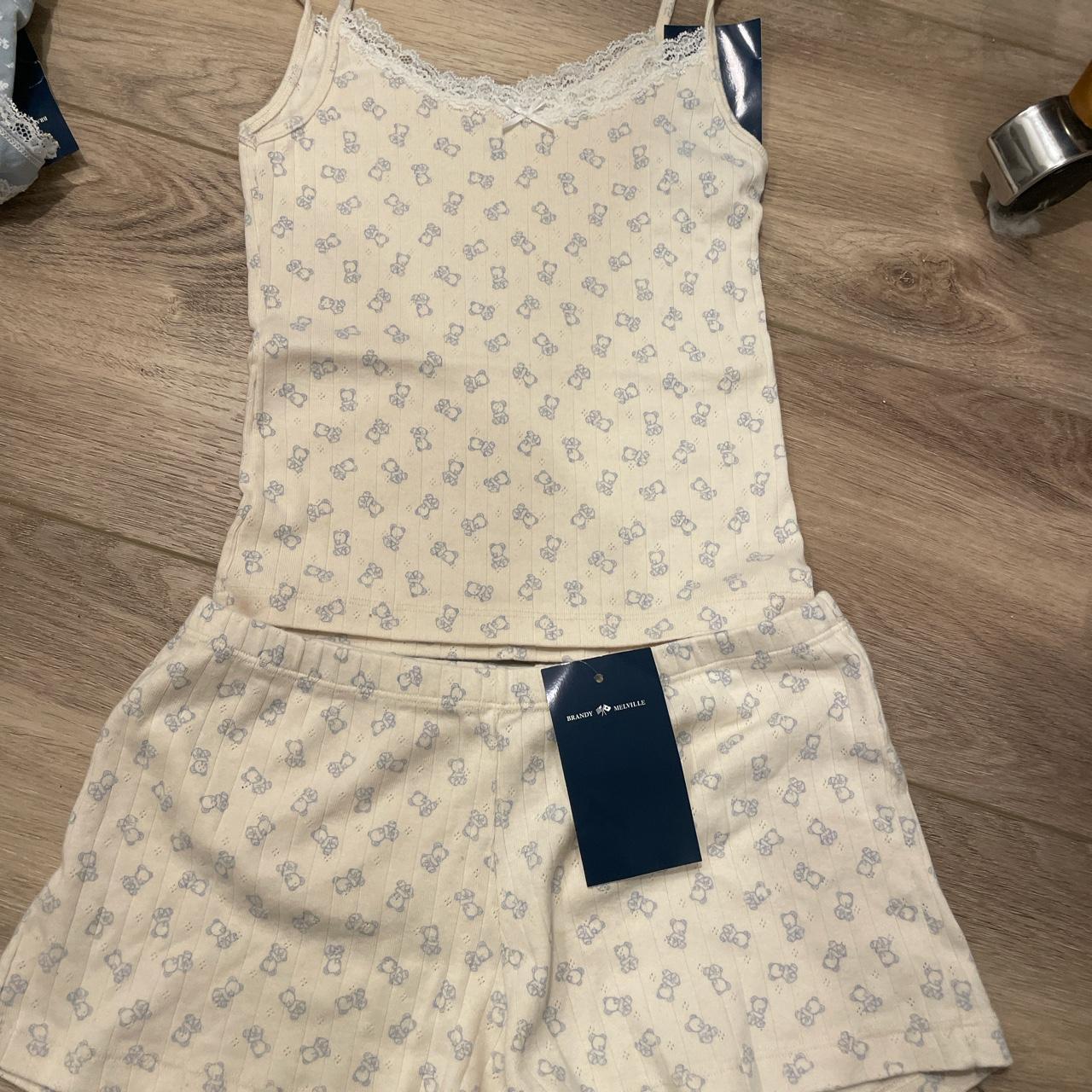 nwtg brandy teddy bear pj set tank and shorts - Depop