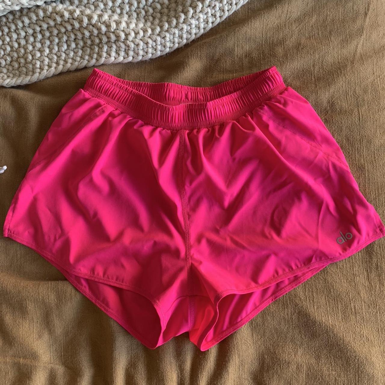 Hot pink Alo Yoga shorts - Built in liner - Size... - Depop