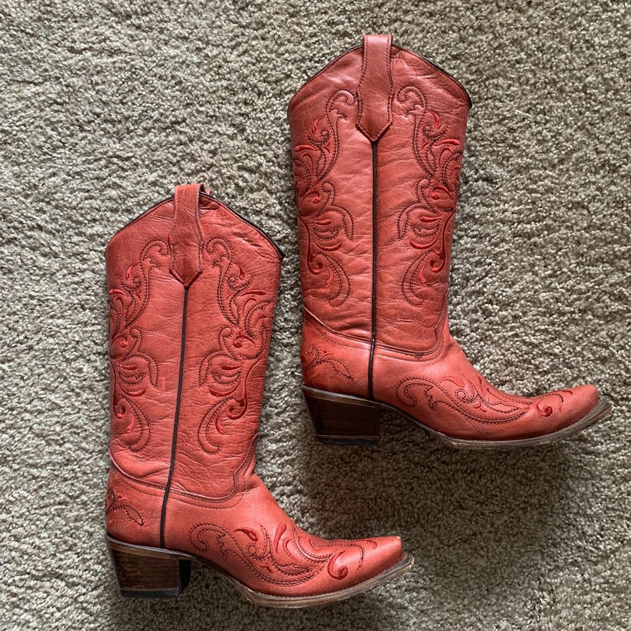 Red Cowgirl Boots - Circle G by Corral Size 8.5 Only... - Depop