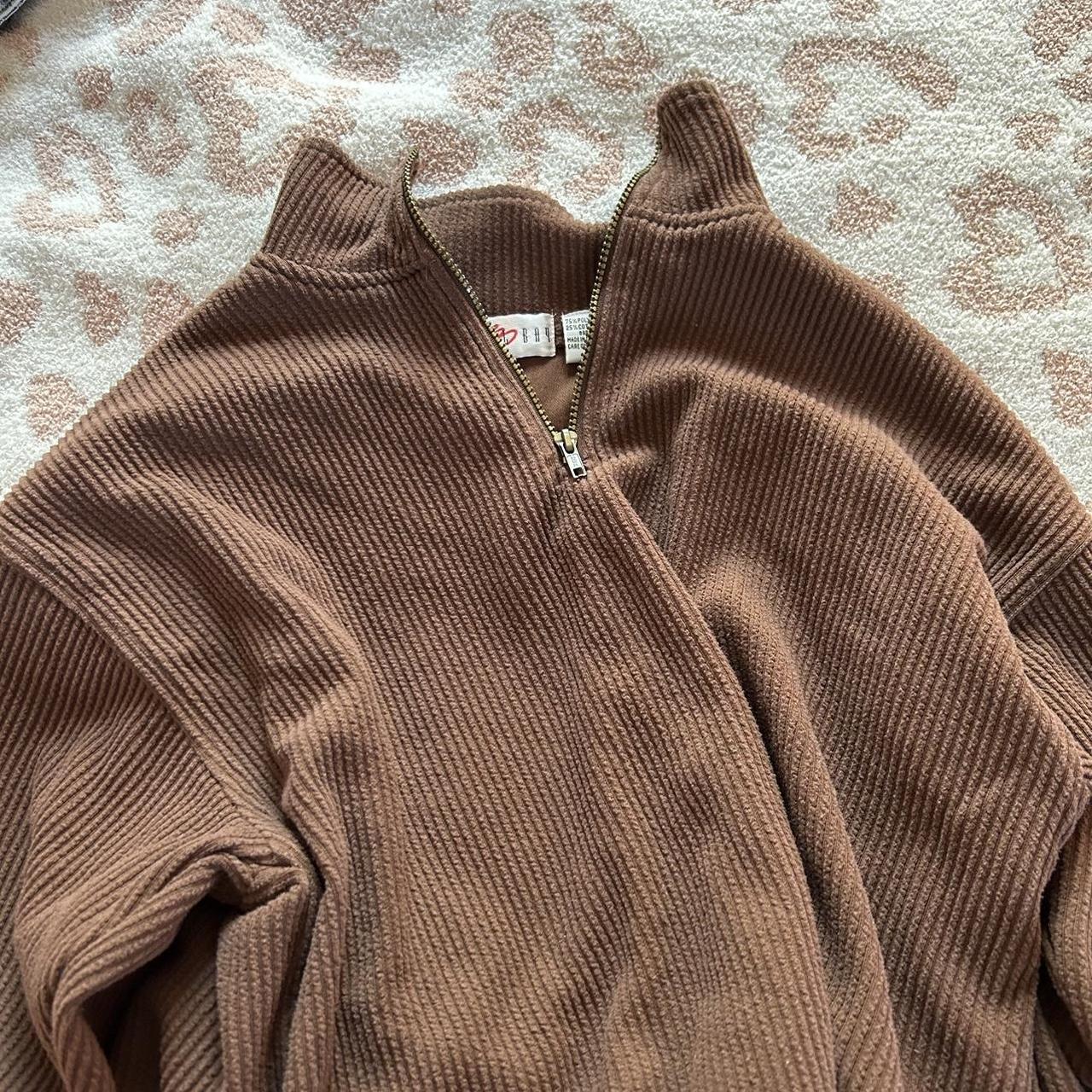 Brown Half-Zip sweater - Depop