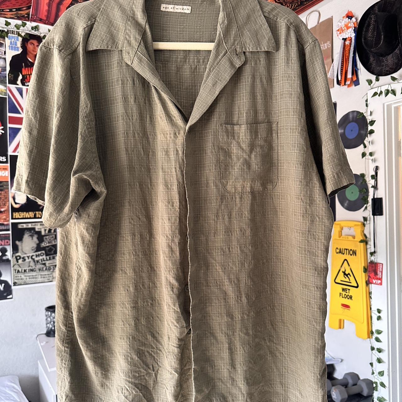 vintage green oversized dad flannel - Depop