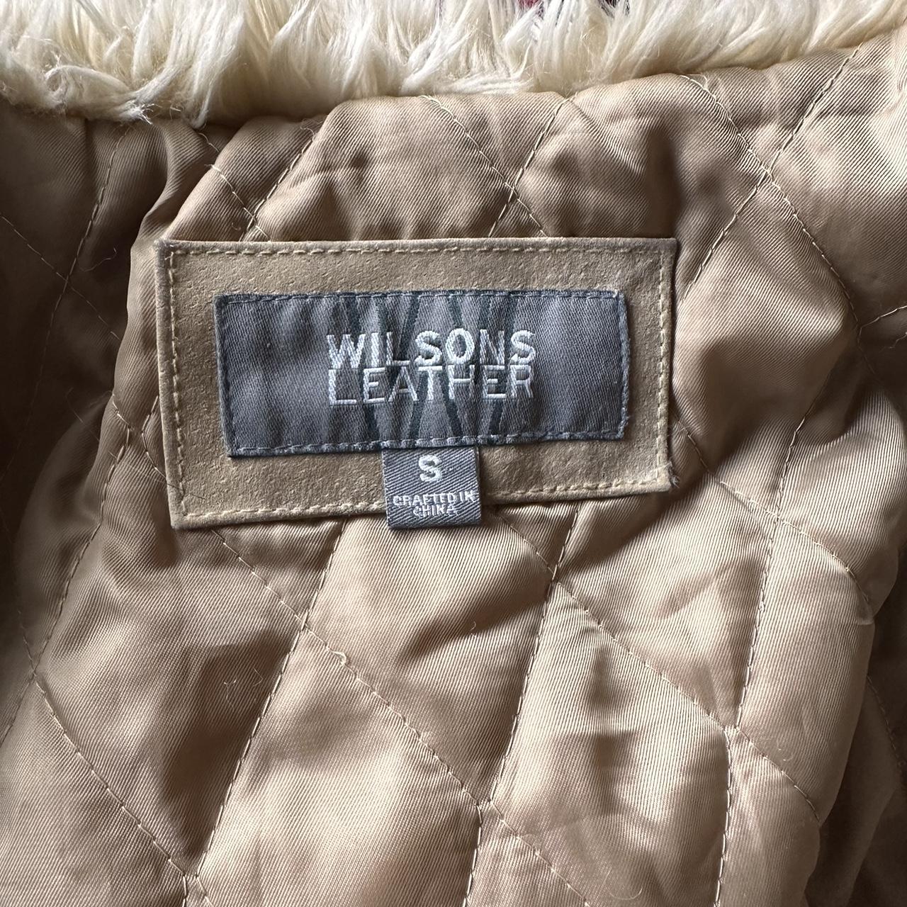 vintage wilsons leather fur coat with hood - Depop