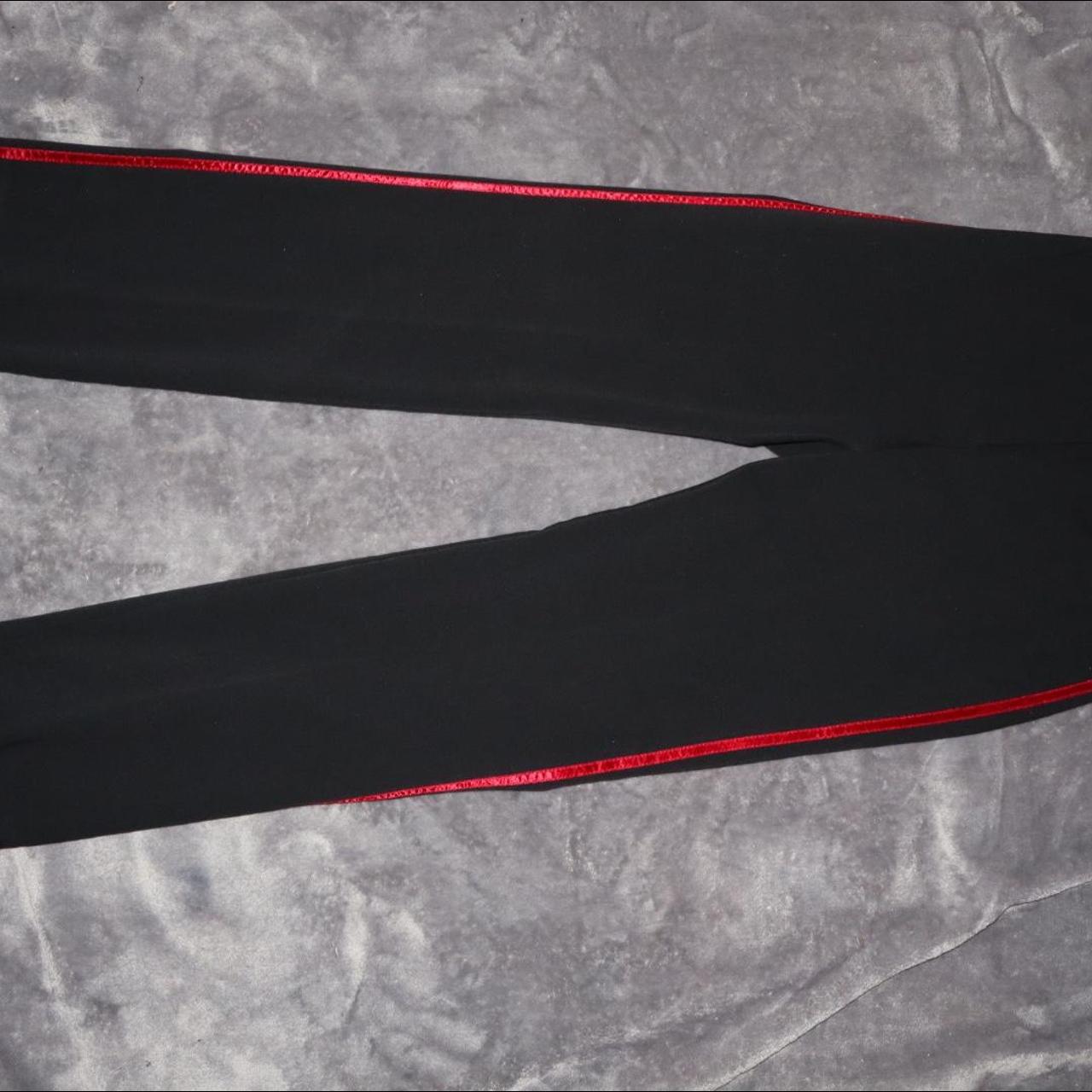 Black with red stripe work/casual pants by The... - Depop