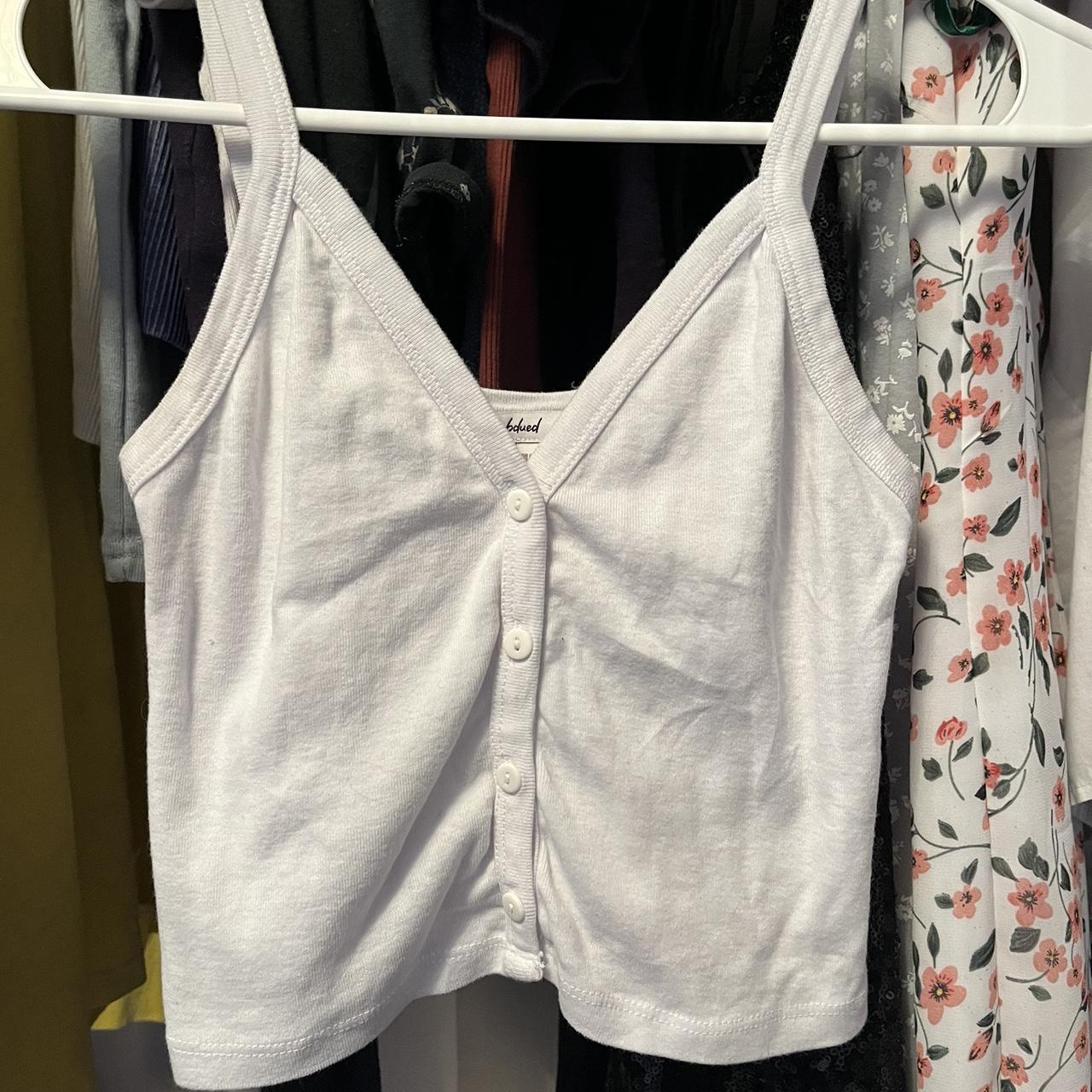 white button up tank top from subdued size small fit... - Depop