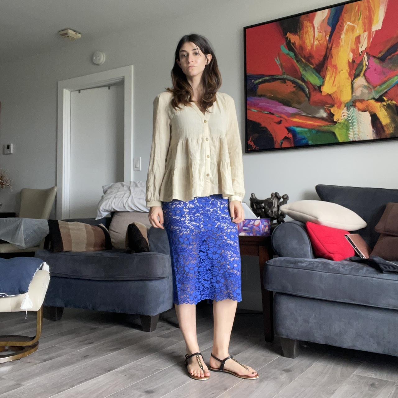 DIXIE (Italian) Sexy Lace Cerulean Skirt Beautiful... | Depop