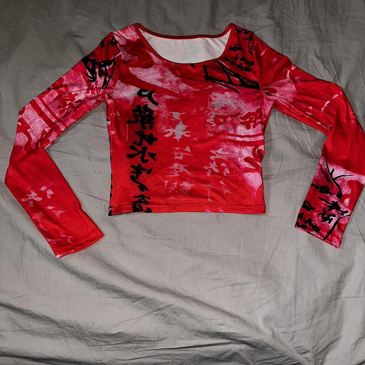 Y2k E-girl streetwear aesthetic long sleeve crop... - Depop