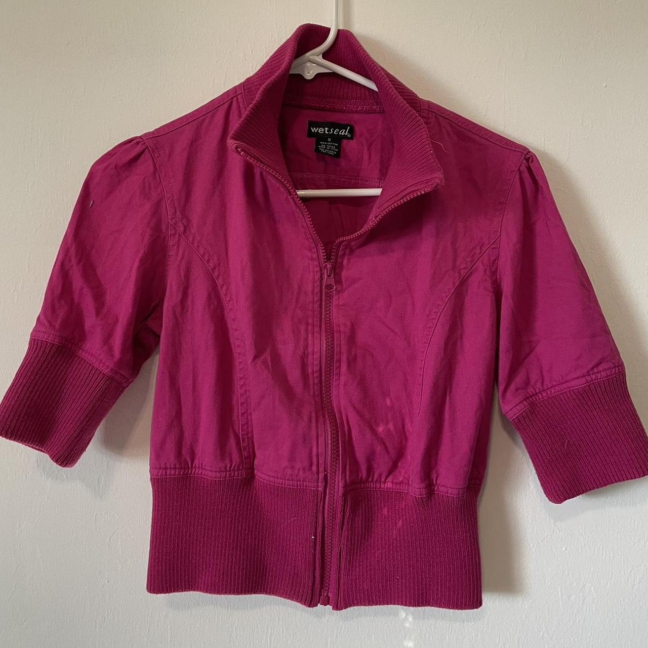 Wet Seal hot pink zip up #y2k #WetSeal #2000s... - Depop