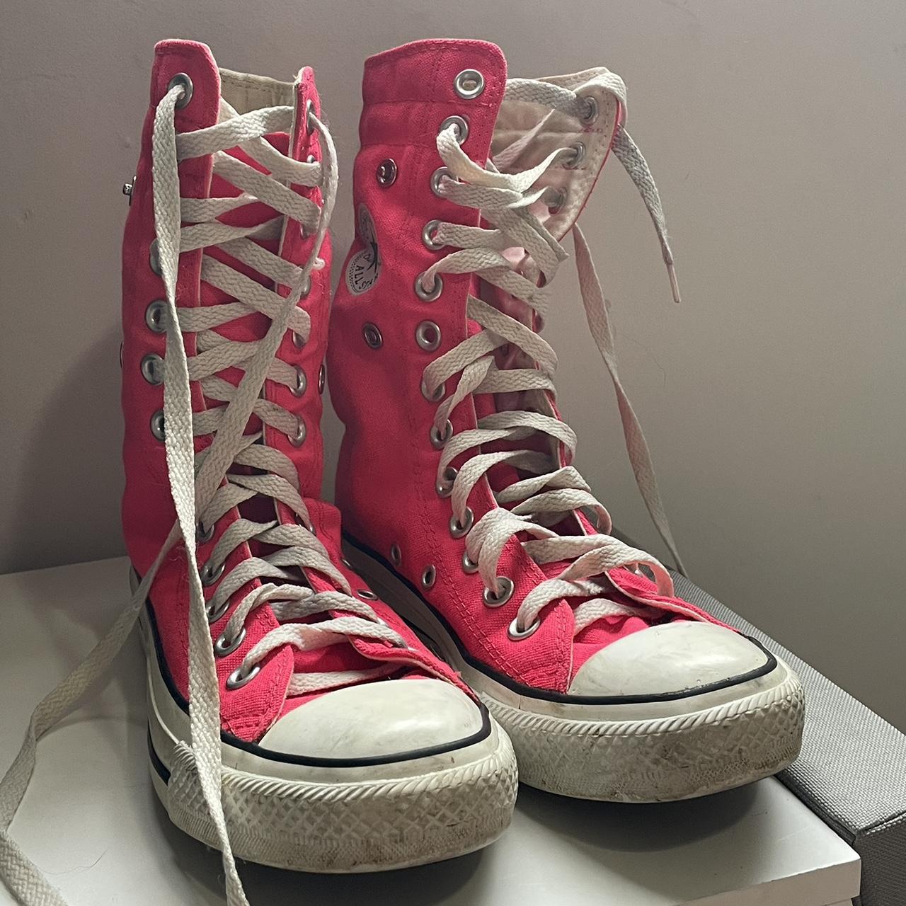 hot pink high top converse Authentic converse... - Depop