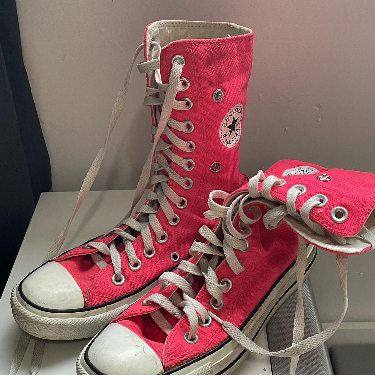 hot pink high top converse Authentic converse... - Depop