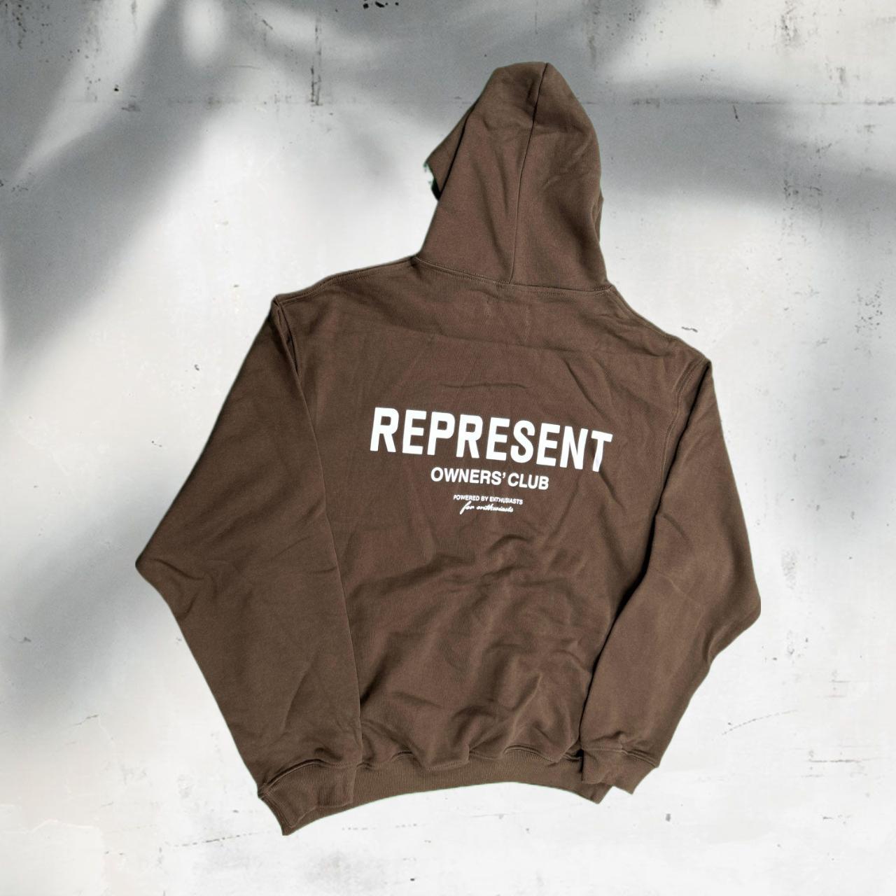 Brown represent hoodie - Depop