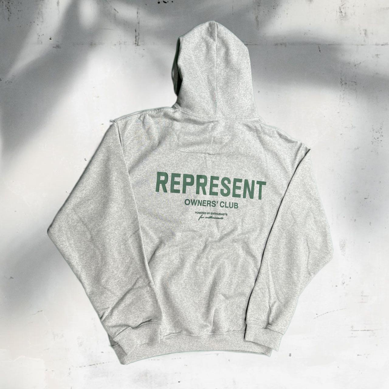 Grey represent hoodie - Depop