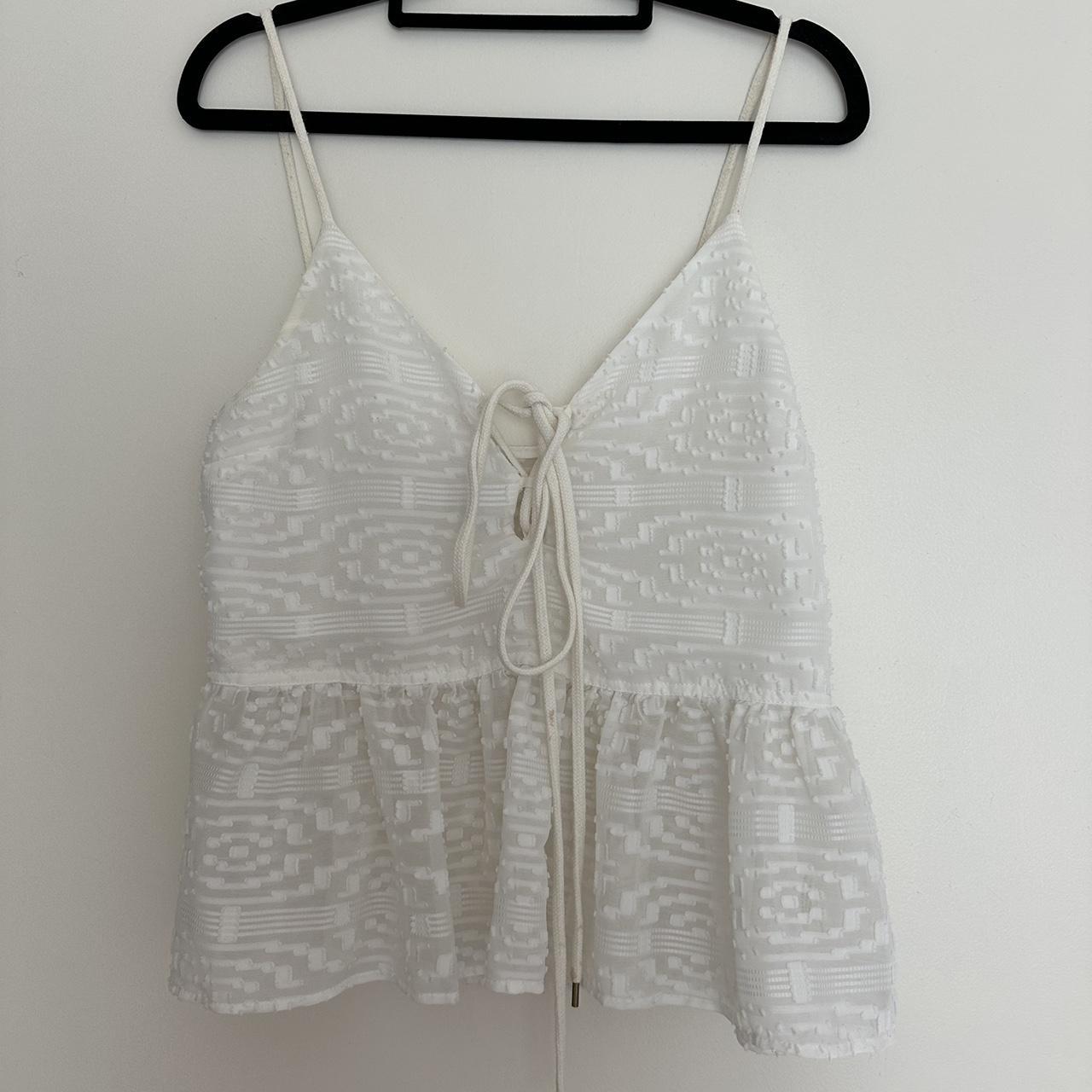 Bec & Bridge white cami top Rope tie front Size AU... - Depop