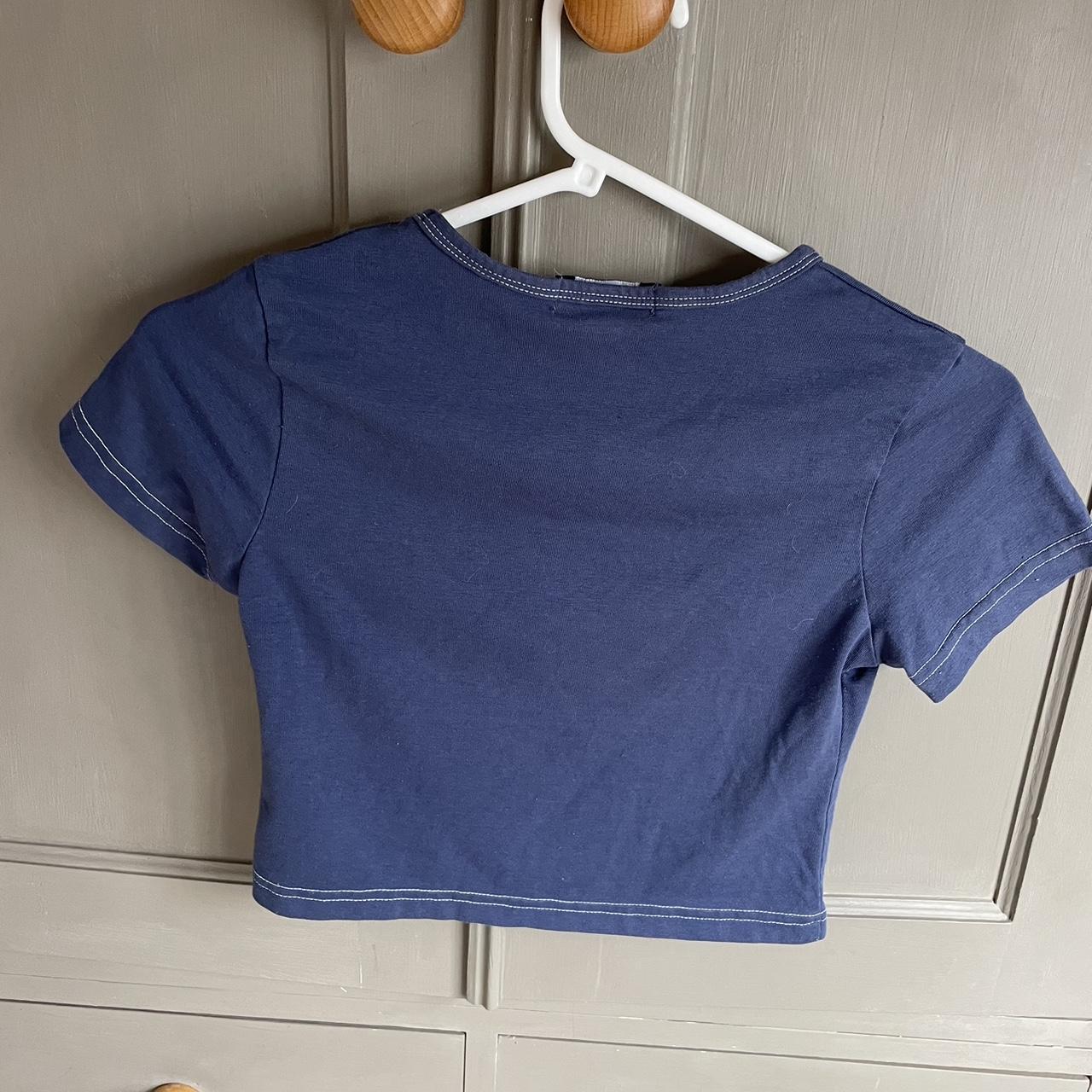 PLT navy blue crop top, tight fit UK 4 great... - Depop