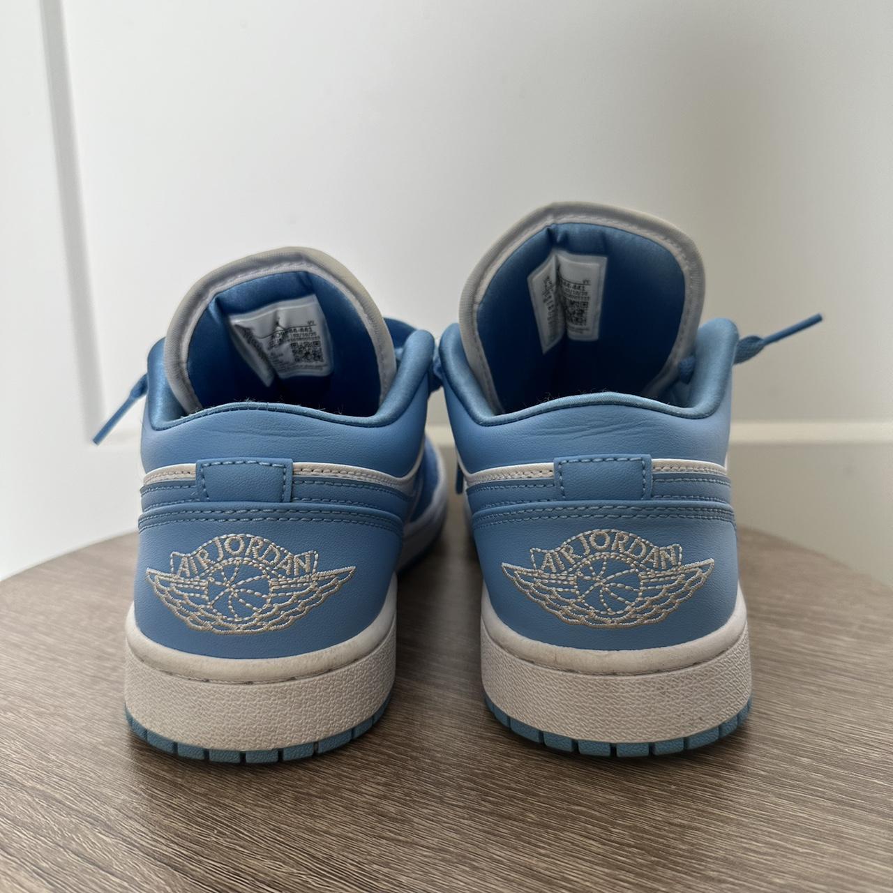 worn nike light blue dunks! - Depop