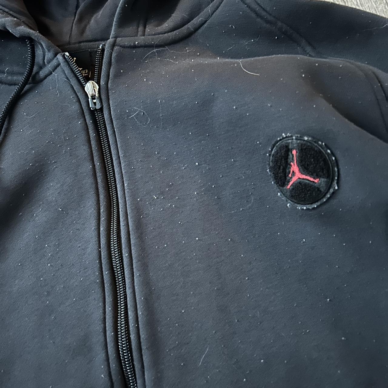 Black Red Retro 8 Jordan Jumpman Full Zip Up Hoodie... - Depop