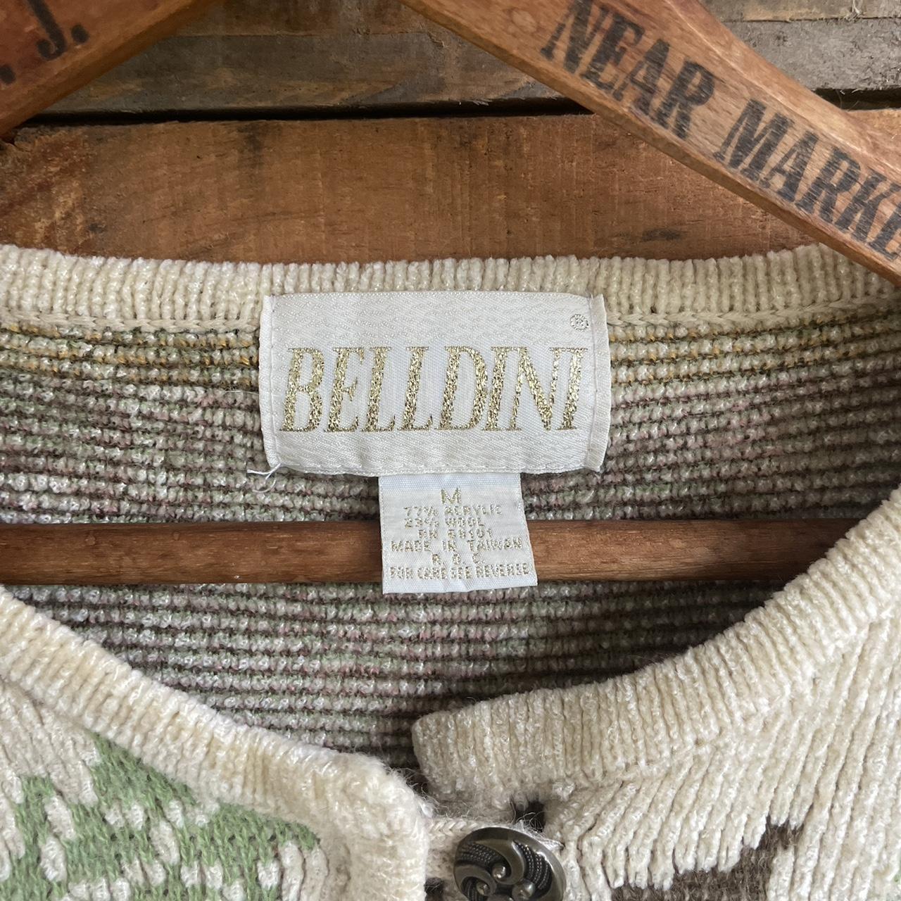 Vintage Belldini floral button up wool blend sweater... - Depop