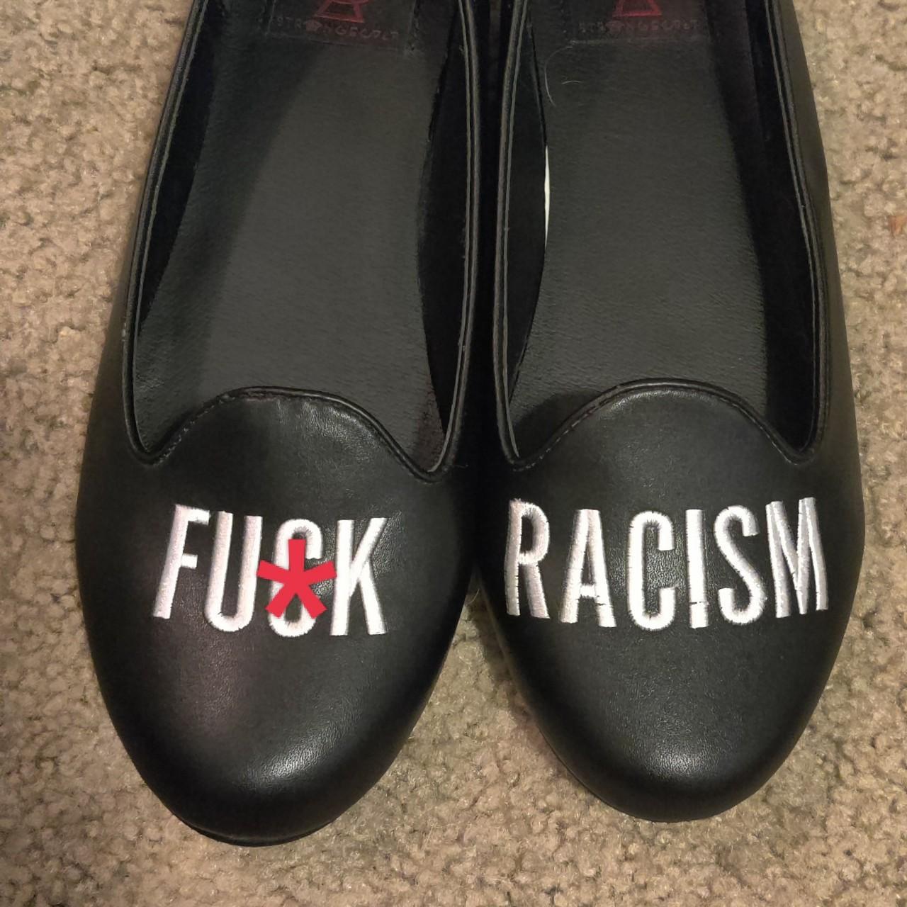 Fu*k Racism Strange Cvlt Slip On Shoes. Only worn a... - Depop