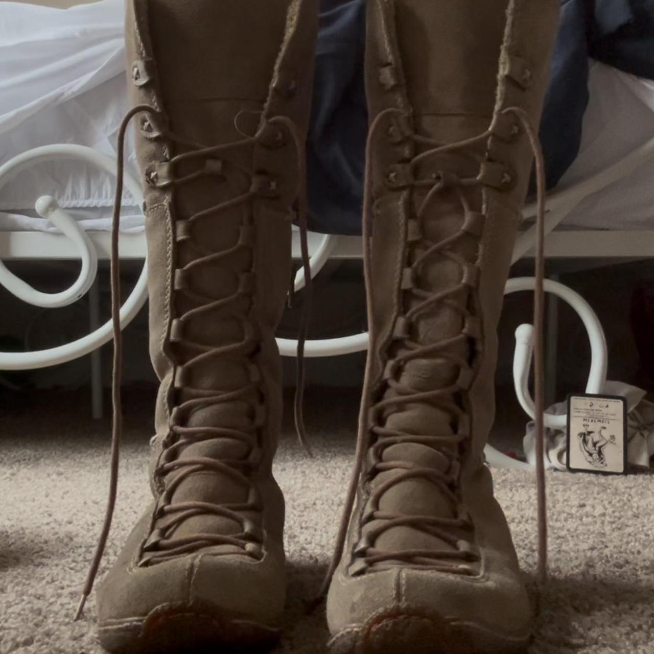 -unique vintage timberland boots -fur on the inside... | Depop