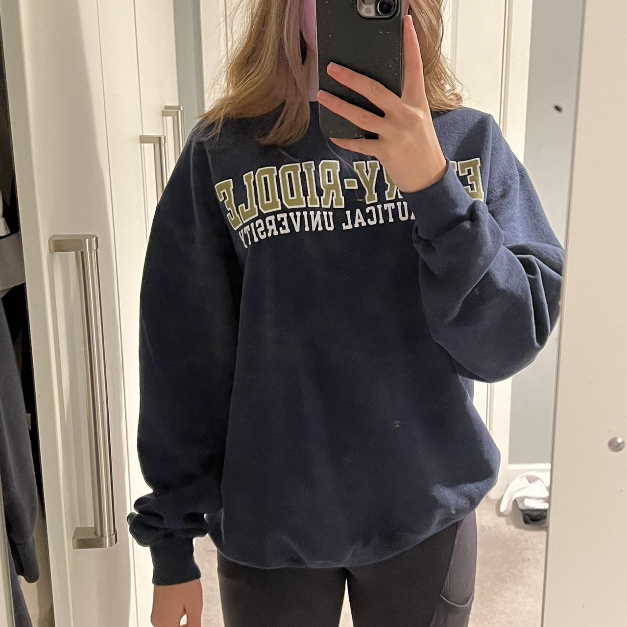 Champion Women's Navy Jumper | Depop